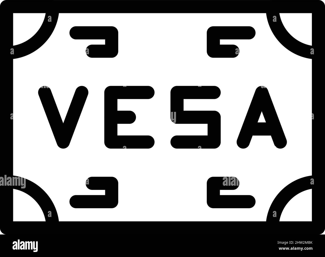 Vesa wall mount icon outline vector. Tv bracket. Display control Stock ...