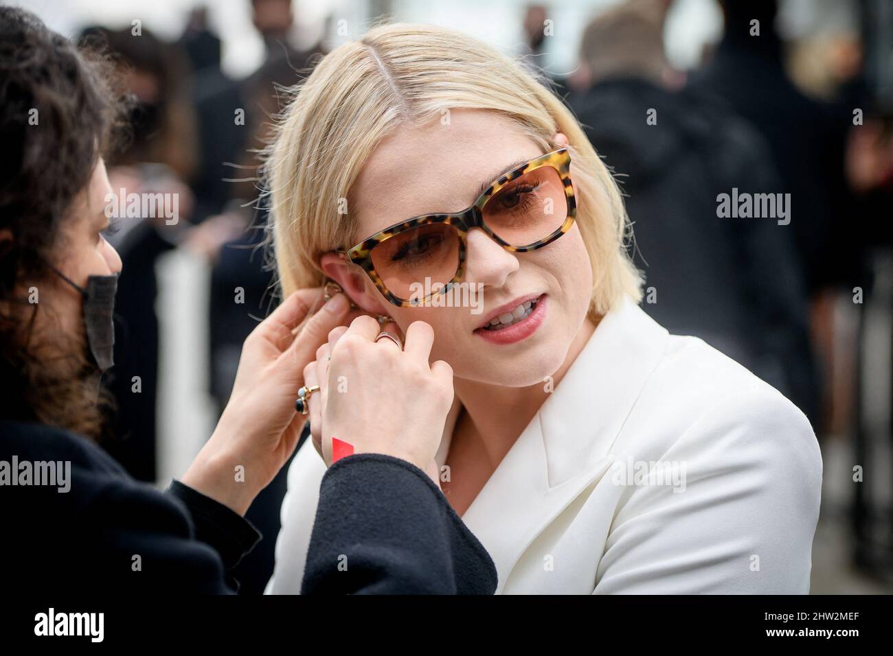 Actress Lucy Boynton attends the Chloe Womenswear Fall/Winter 2022/2023 ...