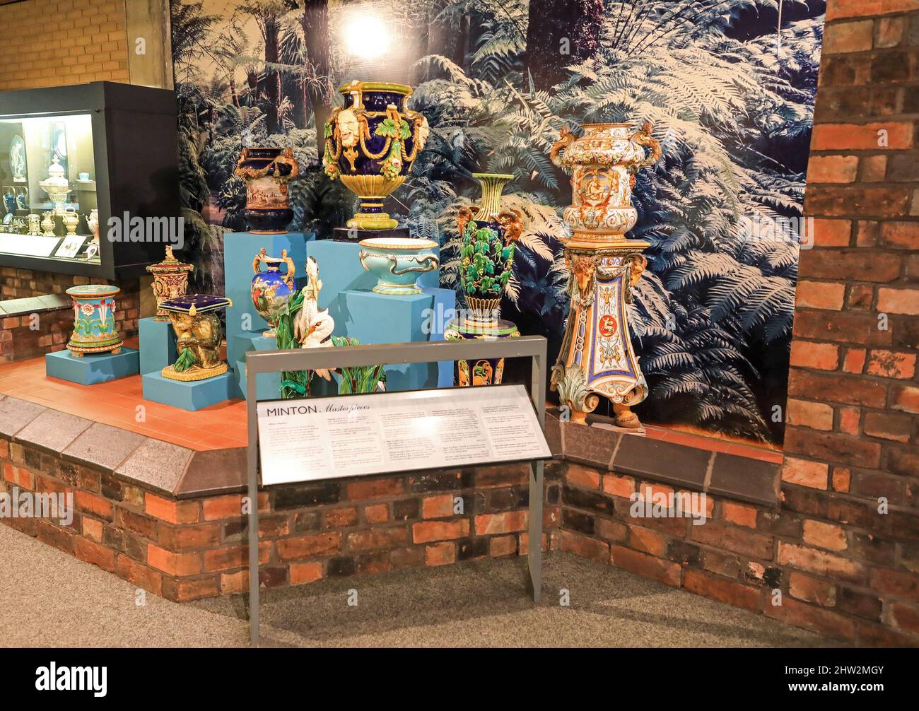 Minton Pottery decorative majolica ware on display at the Potteries ...