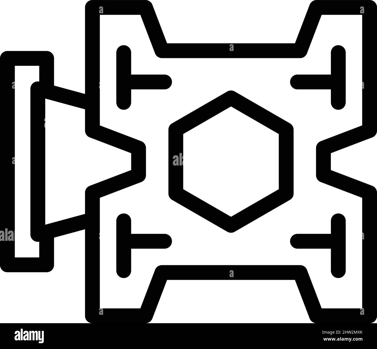 Vesa mount icon outline vector. Wall bracket. Control console Stock ...