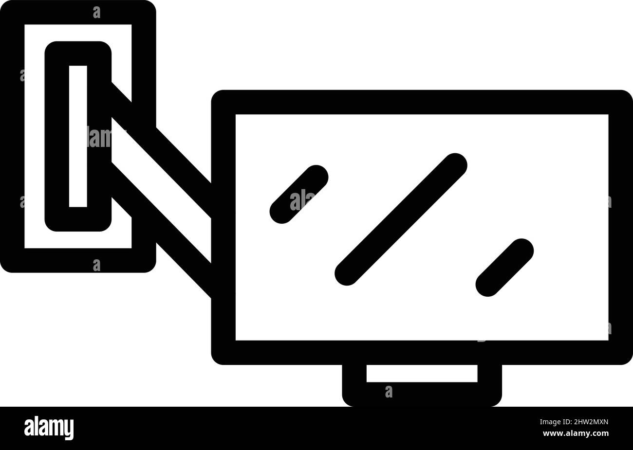 Tv mount icon outline vector. Wall bracket. Cinema service Stock Vector ...