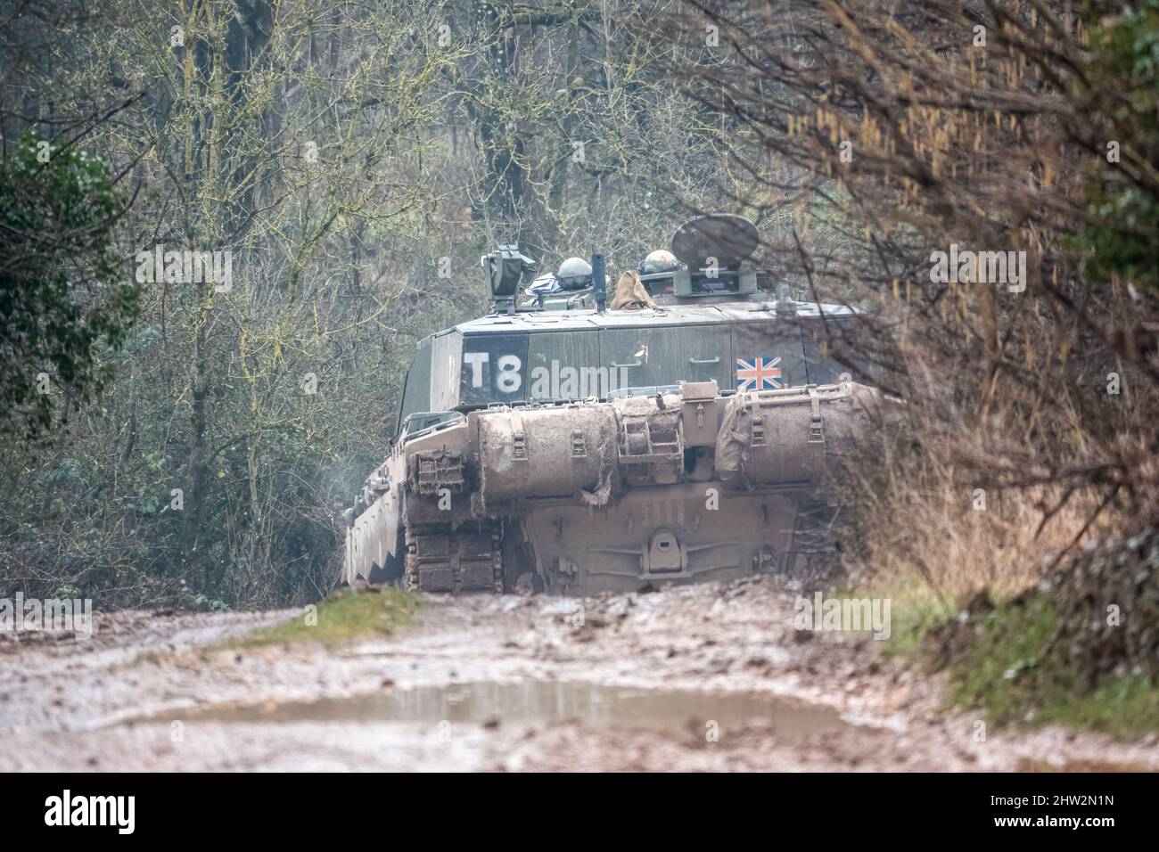 british army challenger 2 main battle tank in action on exercise on ...