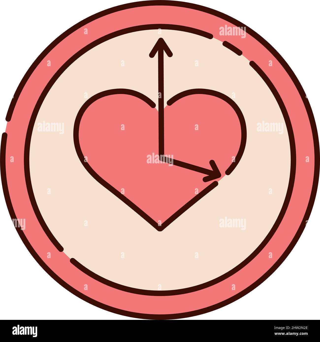 Isolated watch with heart flat design icon Vector illustration Stock ...