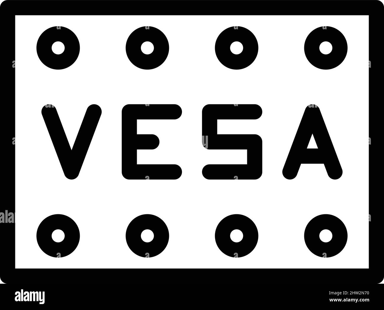 Vesa mount icon outline vector. Wall bracket. Monitor control Stock ...