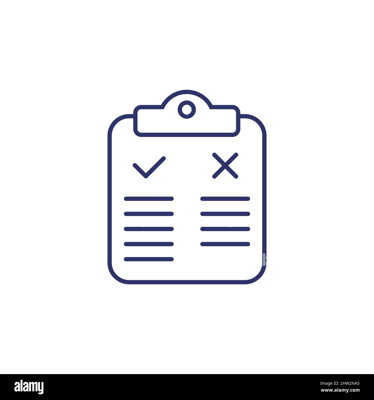 Pros and cons line icon with clipboard Stock Vector Image & Art - Alamy