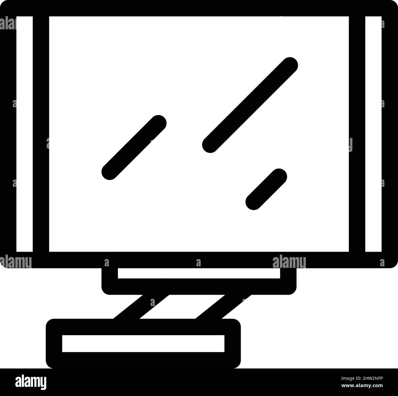 Stand tv icon outline vector. Mount bracket. Monitor television Stock ...