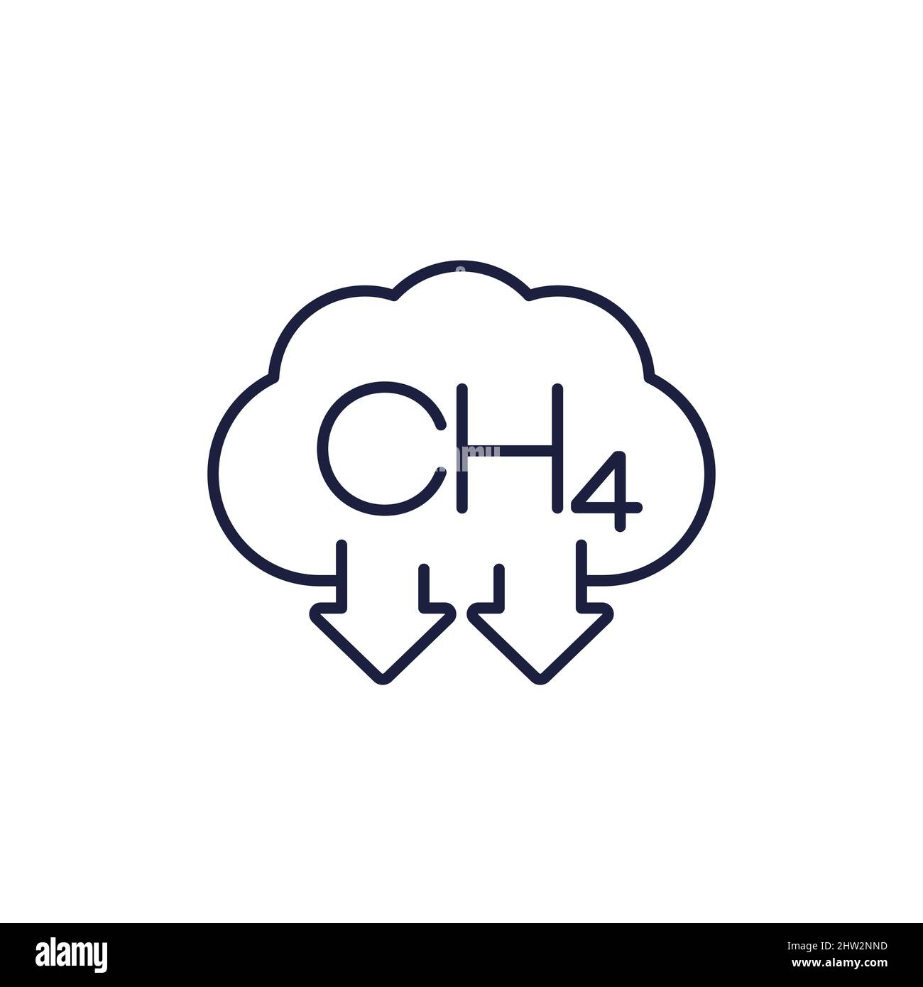 methane emissions, CH4 gas icon, line vector Stock Vector Image & Art ...