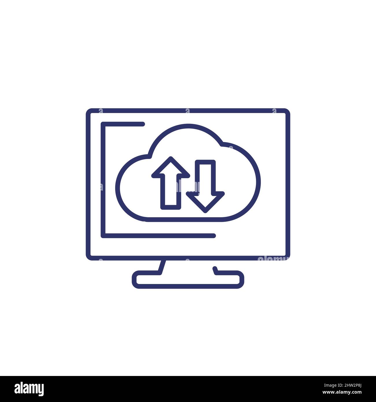 sync with cloud, synchronization line icon, vector Stock Vector Image & Art - Alamy