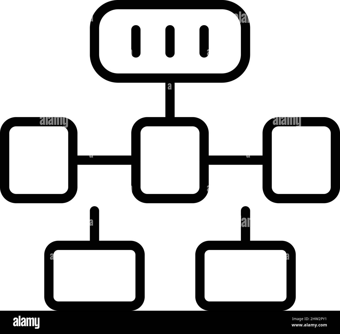 Flow scheme icon outline vector. Workflow process. Gear system Stock ...