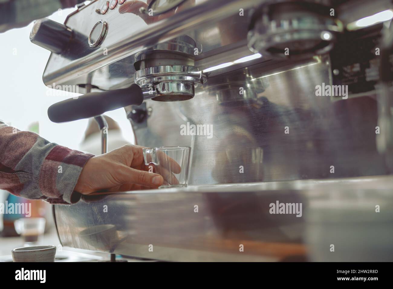 Close up of coffe machine with installed filter Stock Photo - Alamy