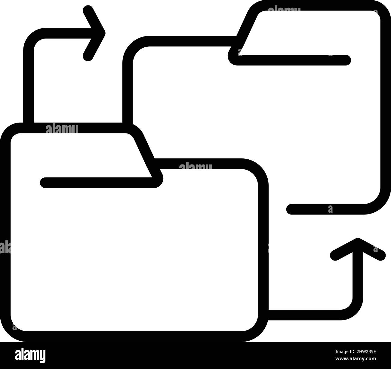 Change file folder icon outline vector. Business project. Workflow team ...