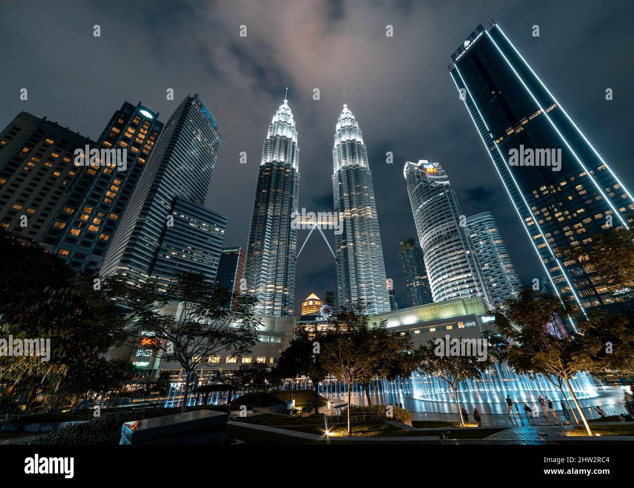 View of Petronas Twin Towers at night Stock Photo - Alamy