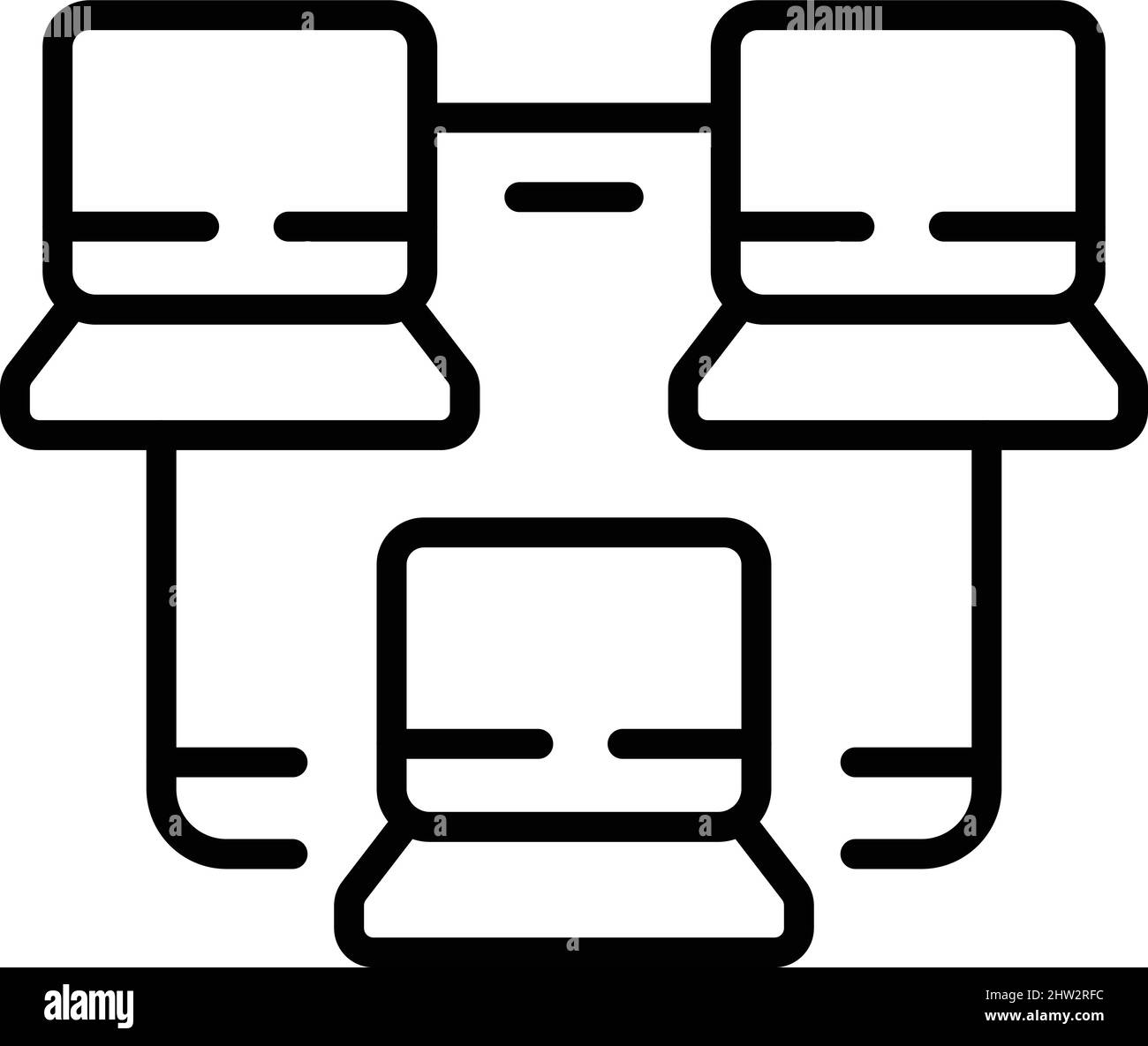 Workflow network icon outline vector. Work process. Business gear Stock ...