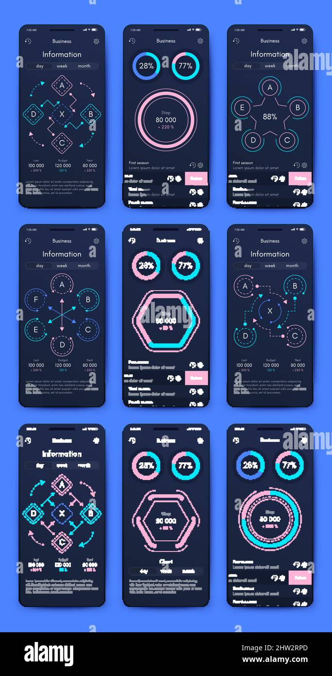 Vector graphics infographics with mobile phone. Template for creating ...