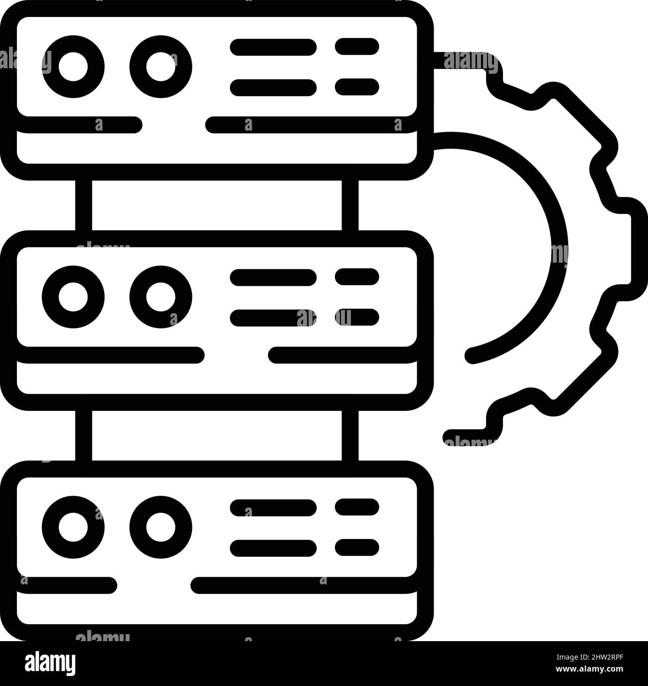 Server workflow icon outline vector. Work process. Plan team Stock ...