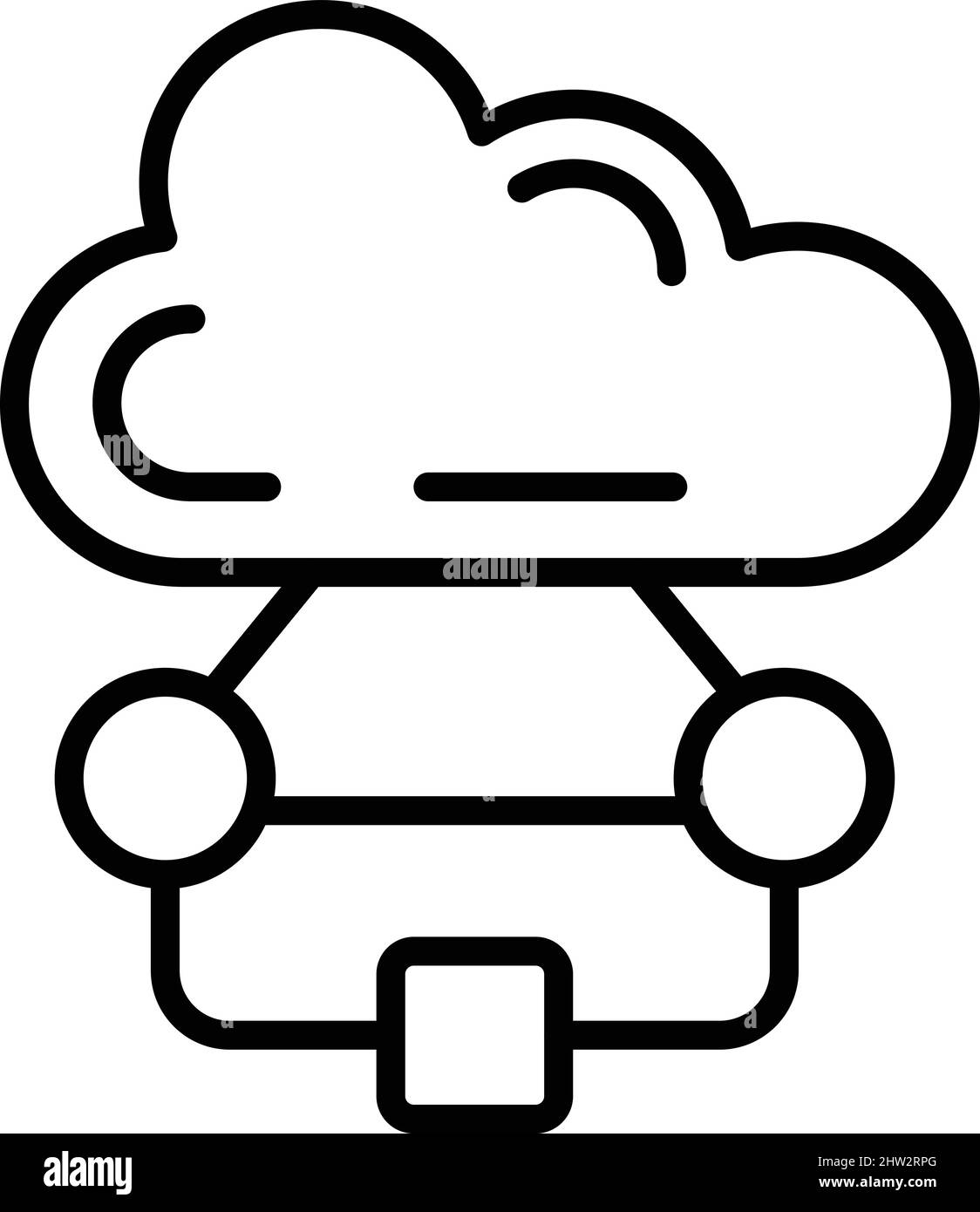 Cloud Data Workflow Icon Outline Vector Work Process Business Project Stock Vector Image And Art