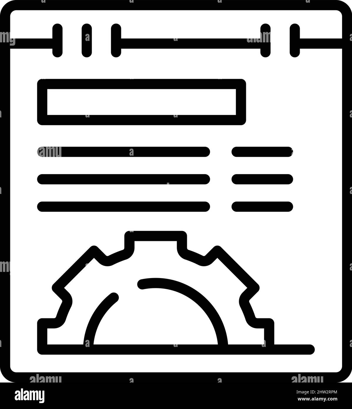 Web workflow icon outline vector. Work project. Computer cog Stock ...