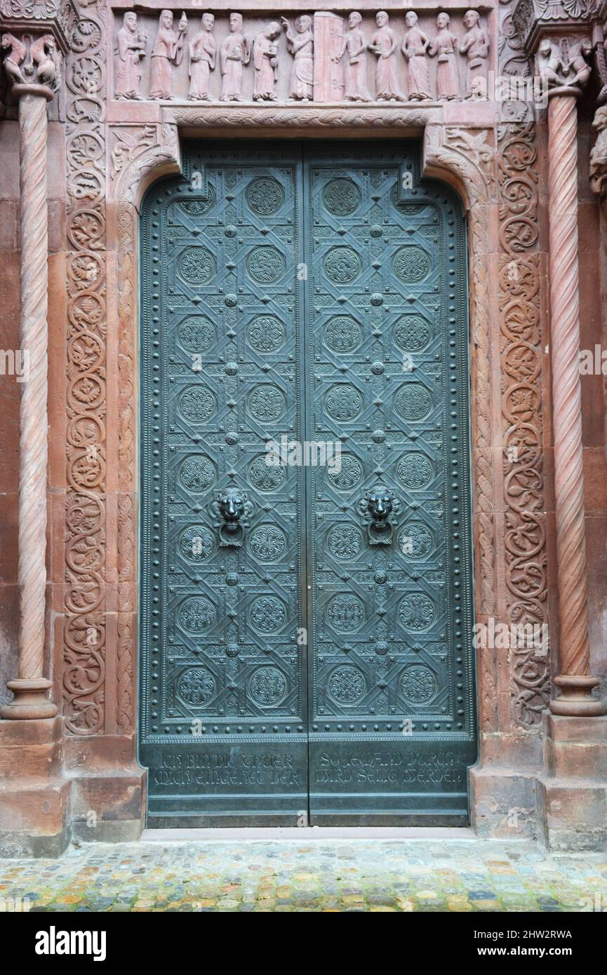 Doors of Basel Minster cathedral in Basel, Switzerland Stock Photo - Alamy