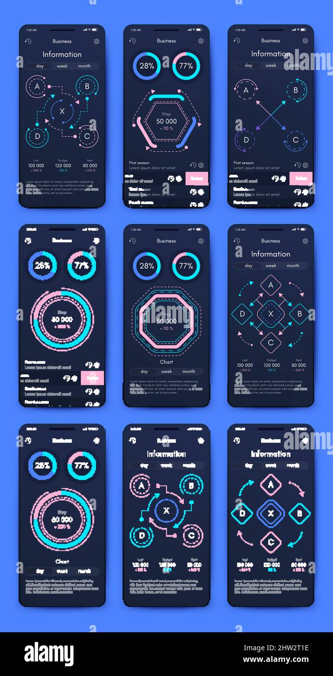 Vector graphics infographics with mobile phone. Template for creating ...