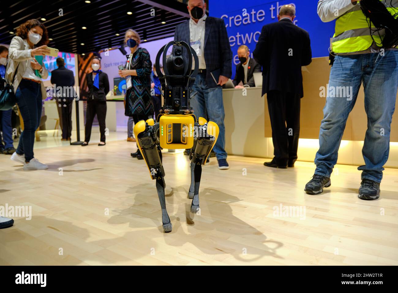 Barcelona, Spain - March 2nd 2022 - Mobile World Congress - Boston ...