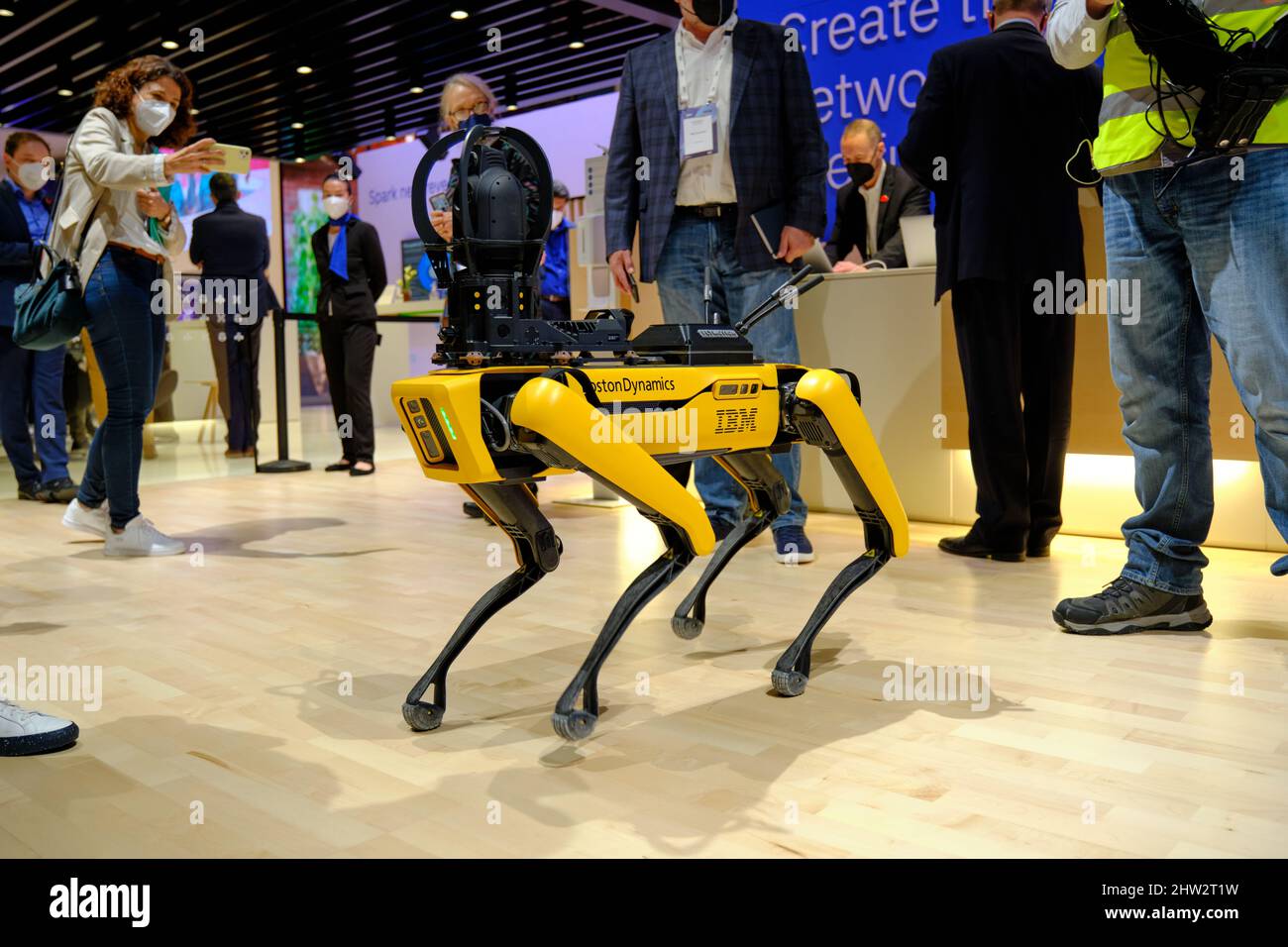 Barcelona, Spain - March 2nd 2022 - Mobile World Congress - Boston ...