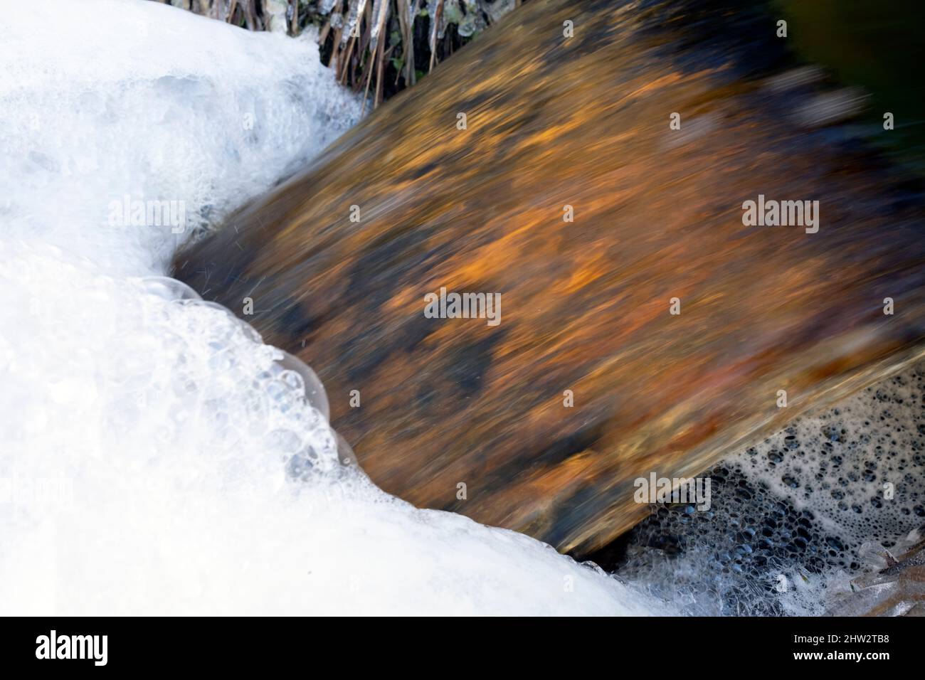 Springtime water flow from drainage pipe in Kemeri National park ...