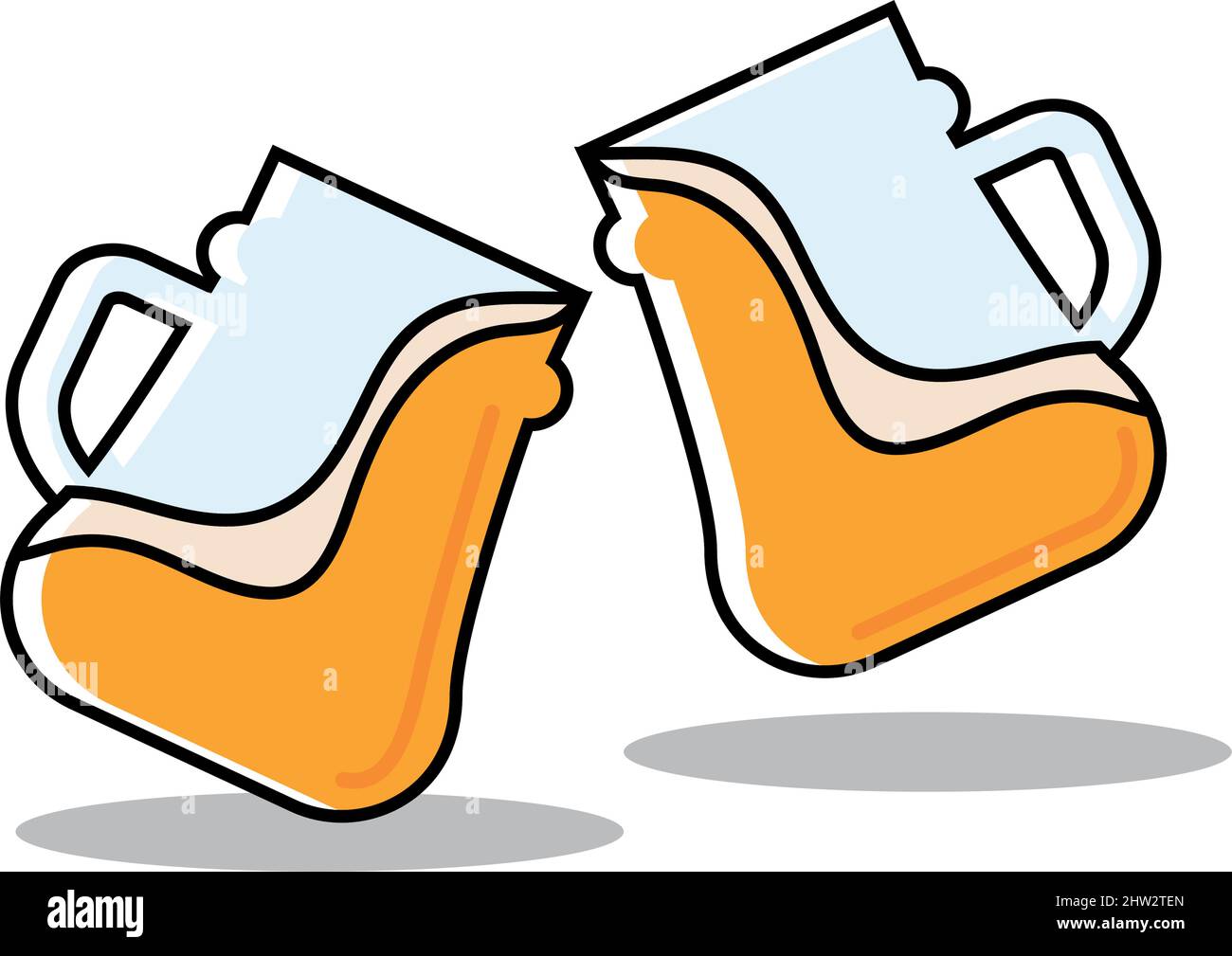 Pair of beer mug with foam icon Vector illustration Stock Vector Image ...