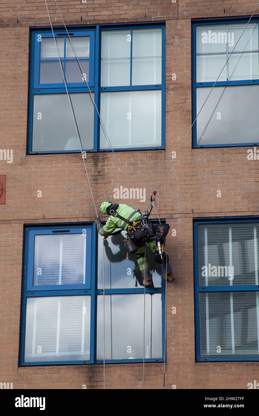 Workman working on window hi-res stock photography and images - Alamy