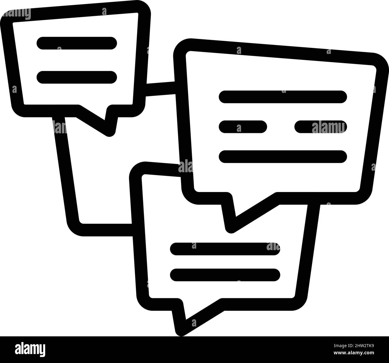 Emotional chat icon outline vector. Social review. Online help Stock ...