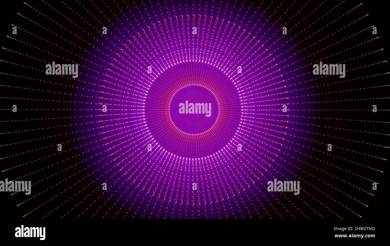 Glowing abstract curved lines. Animation of twisting lines and circles ...