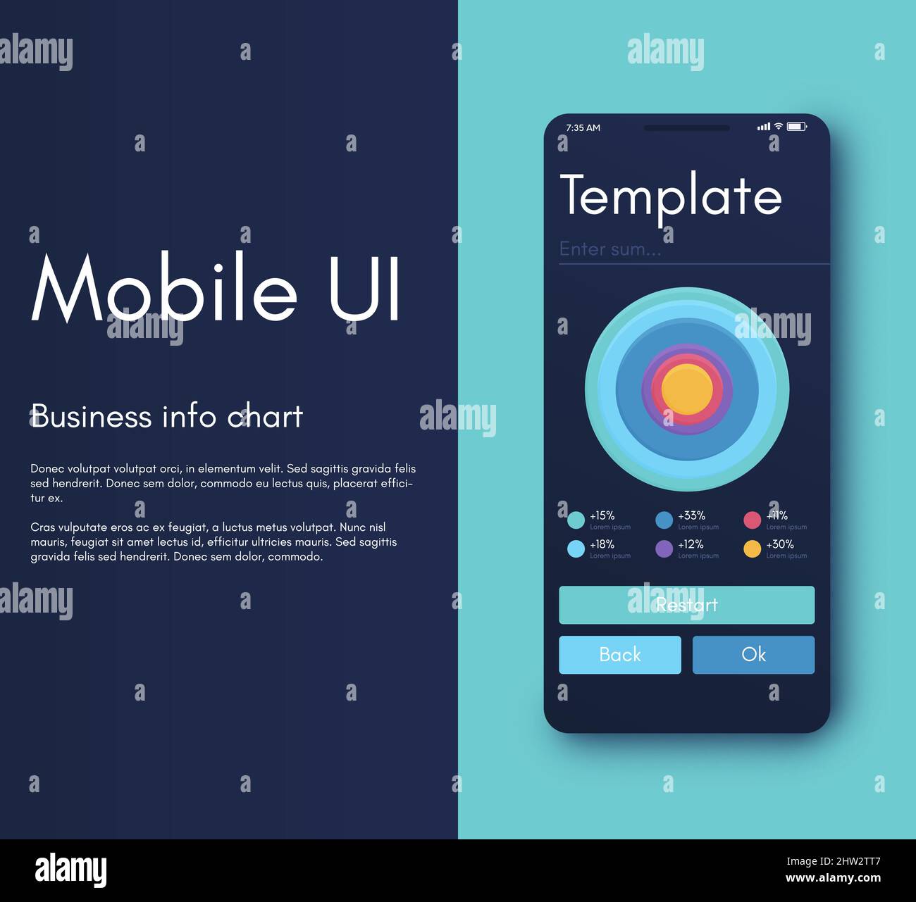 Vector graphics infographics with mobile phone. Template for creating ...