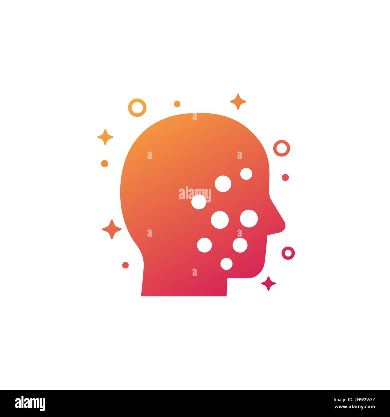 Acne Problem Skin Icon On White Vector Stock Vector Image And Art Alamy