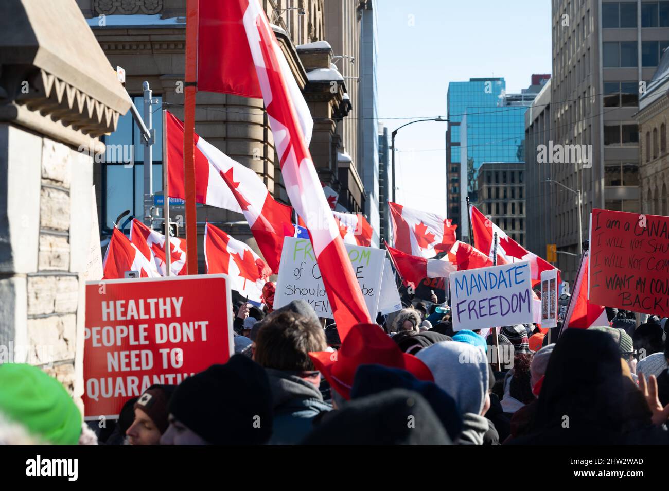 Freedom Trucker Convoy in front of the parliament hill - Ottawa Stock ...