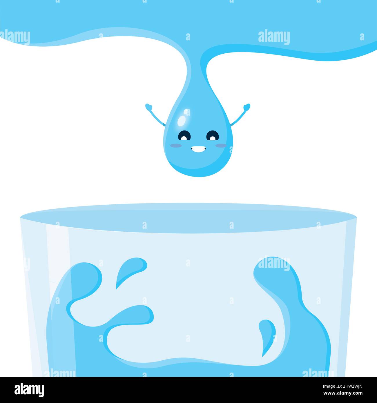 Isolated happy water drop cartoon ready to fall Vector illustration ...