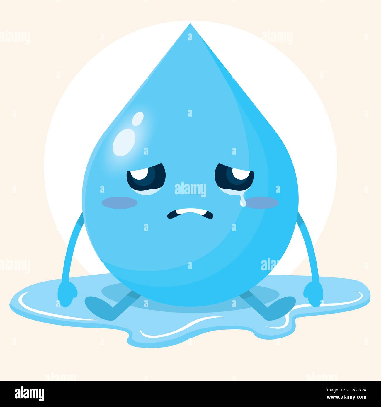 Isolated sad water drop cartoon crying Vector illustration Stock Vector ...