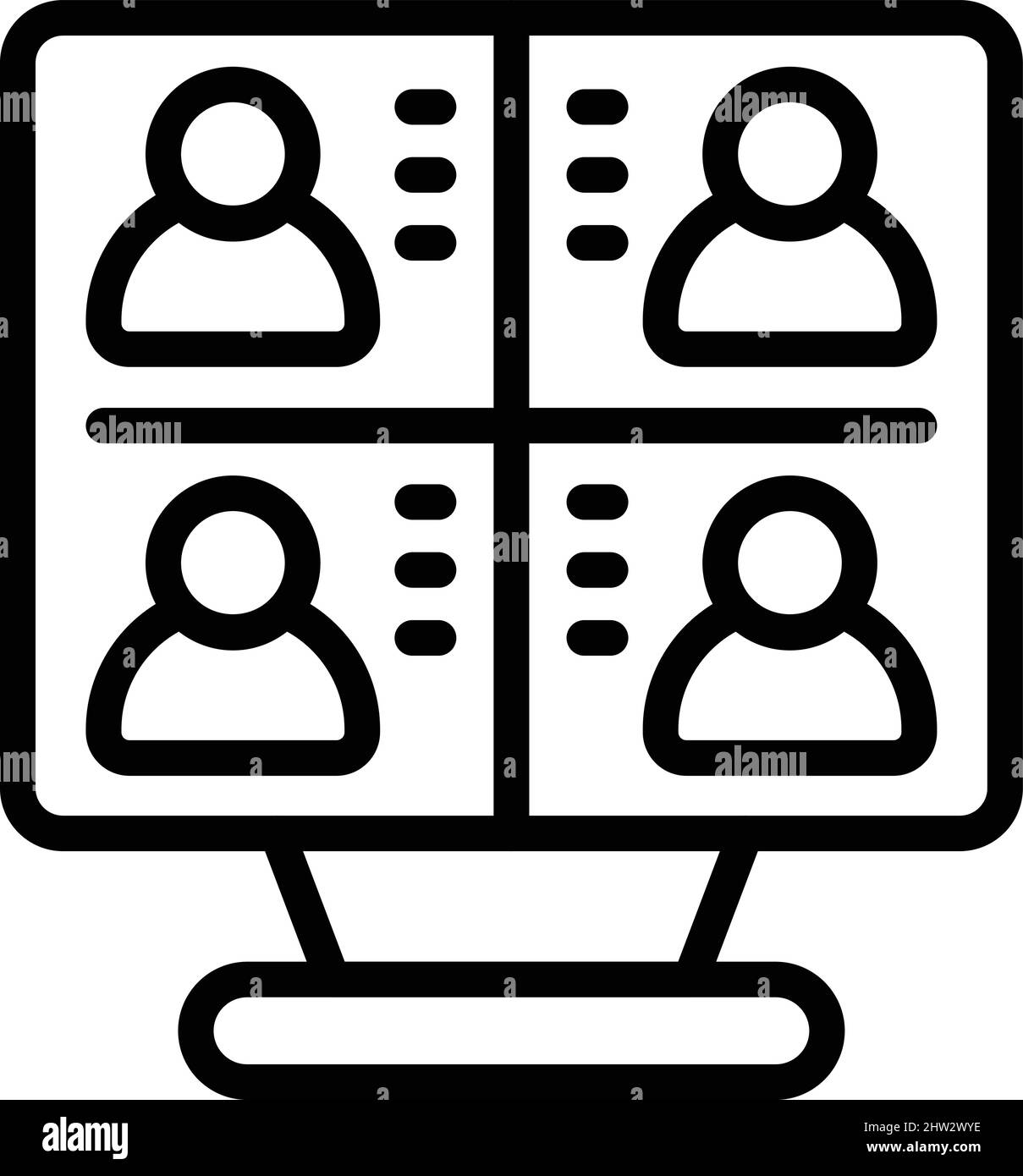 Video conference on isolation icon outline vector. Home quarantine ...