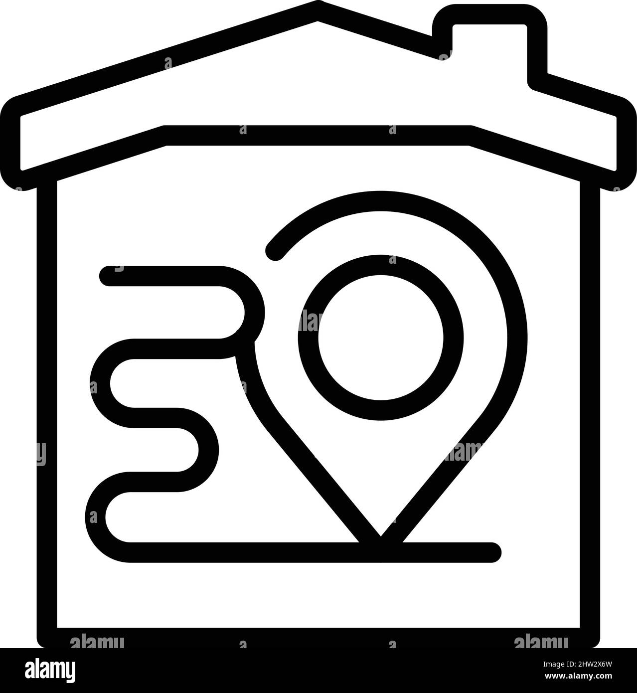 Self isolation location icon outline vector. Online quarantine. Social ...