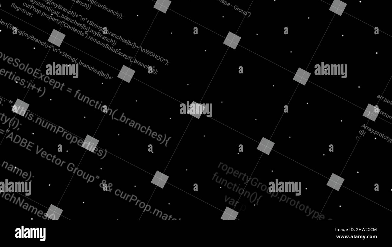 Dizzying program background. Motion. Grid with squares and appearing ...