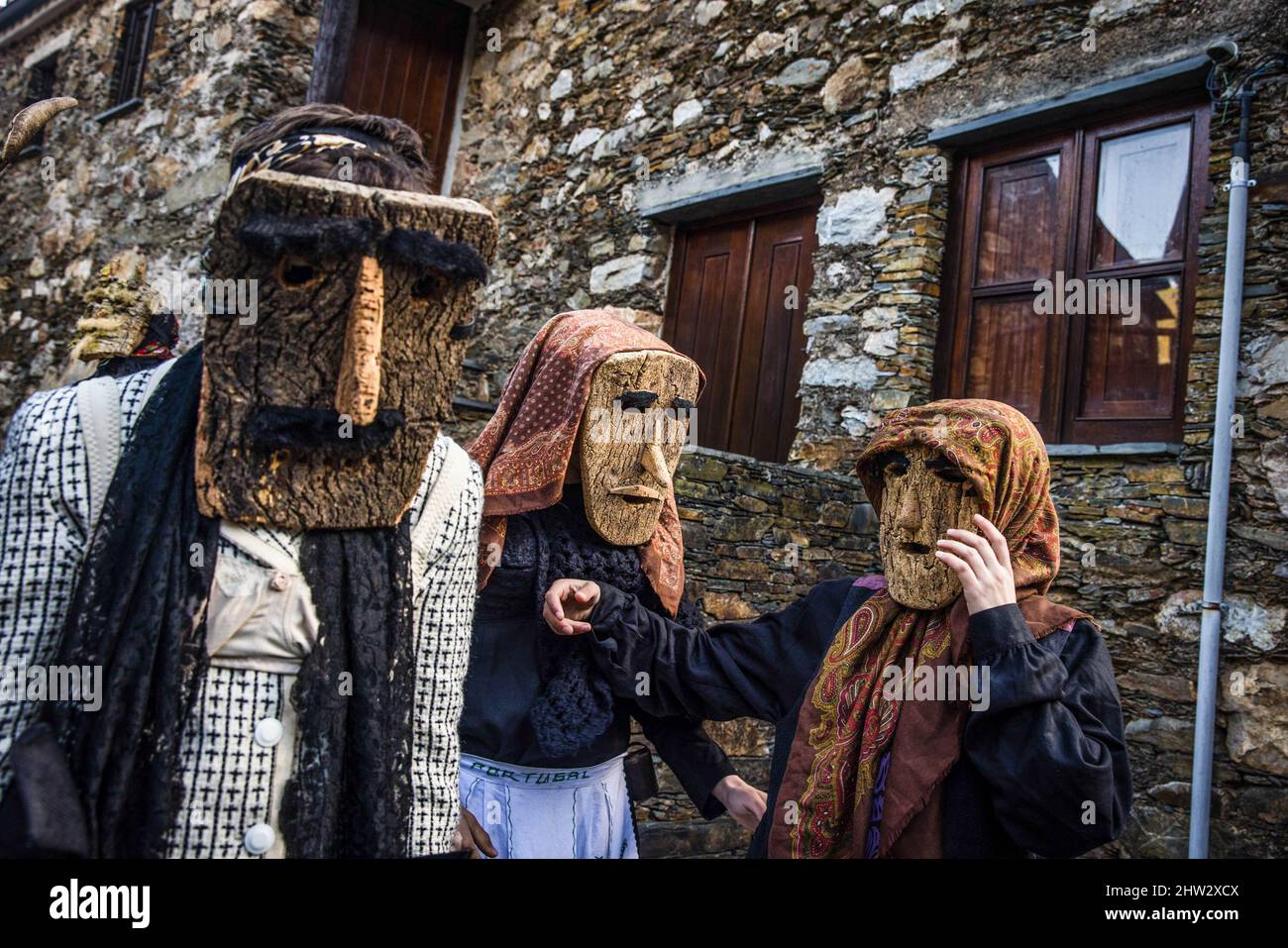 Gois, Portugal. 27th Feb, 2022. Folioes parade through the villages.In ...
