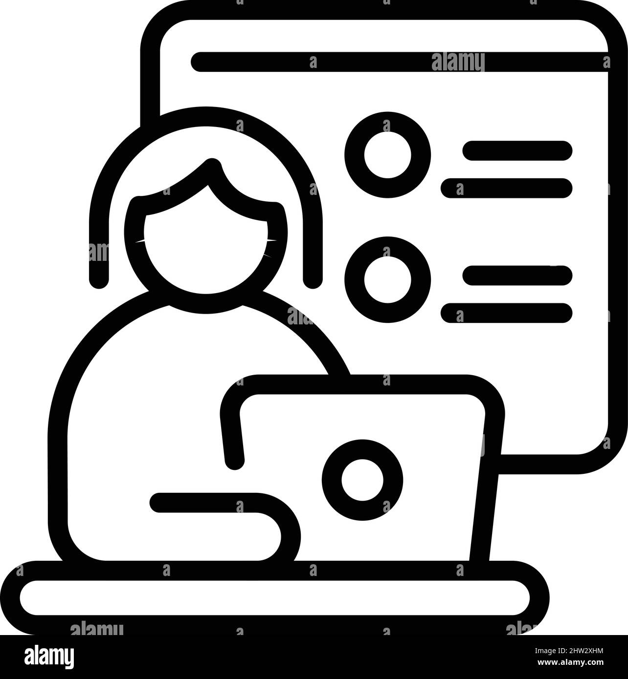 Home work isolation icon outline vector. Social online. Self remote ...