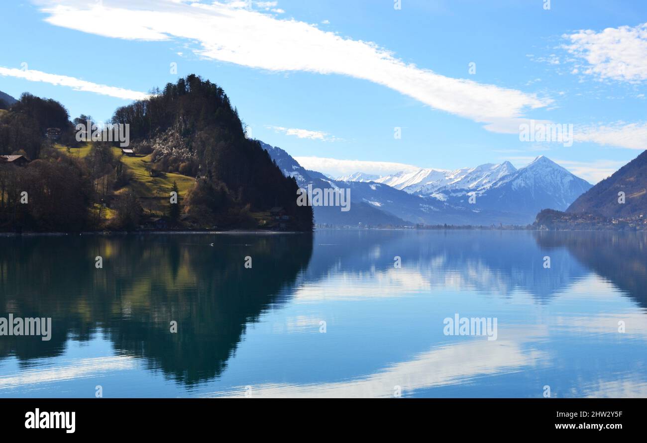 Lake Brienz in Switzerland during early spring Stock Photo - Alamy