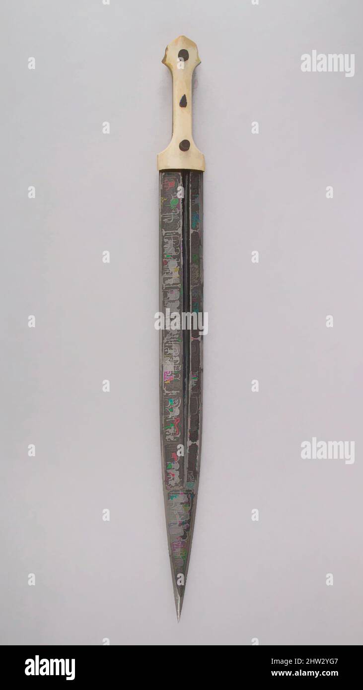 Art inspired by Dagger (Qama), 19th century, Caucasian, Steel, ivory ...
