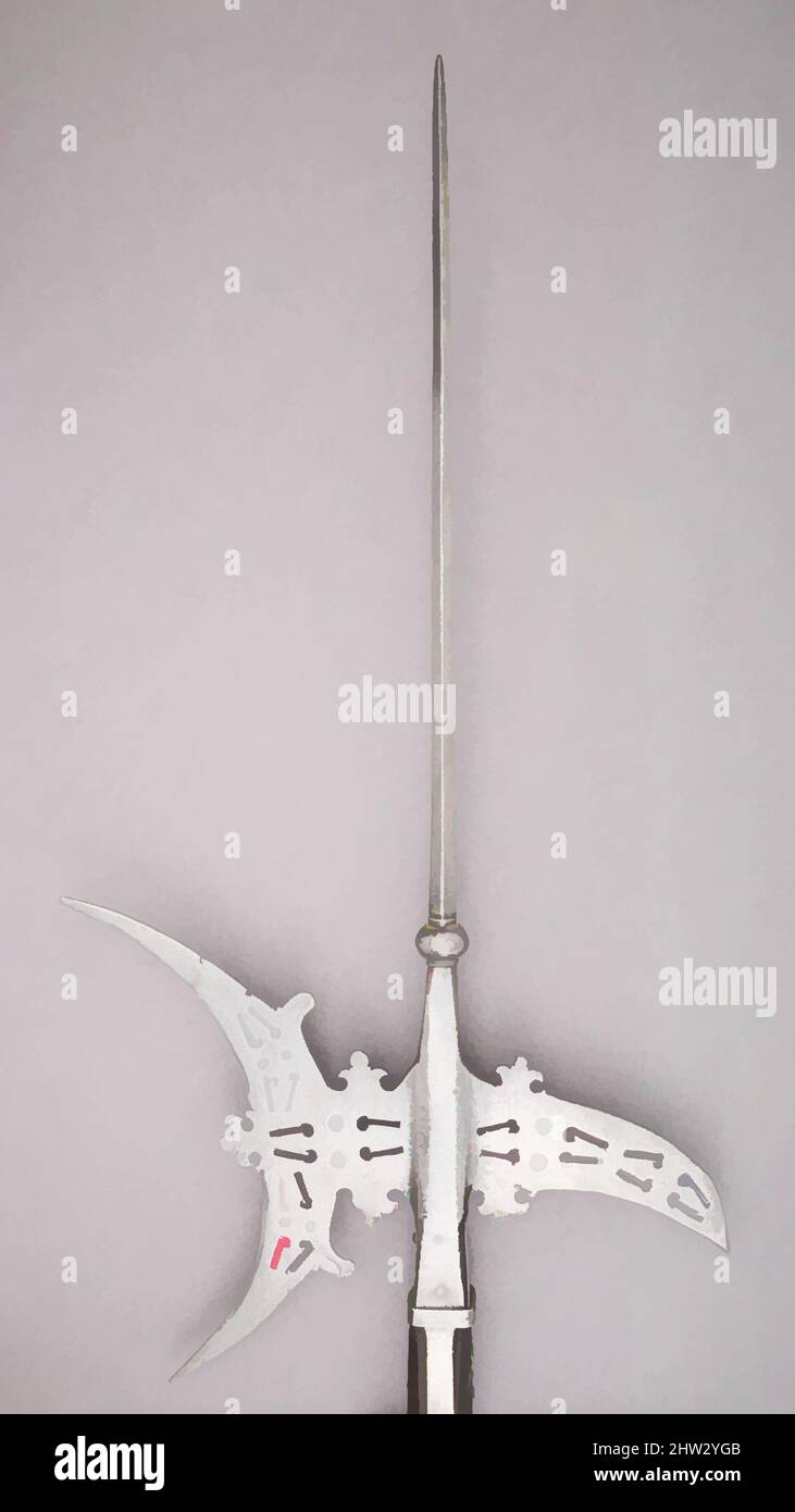 Art inspired by Halberd, 1550–1600, Italian, Steel, wood (ash), textile ...