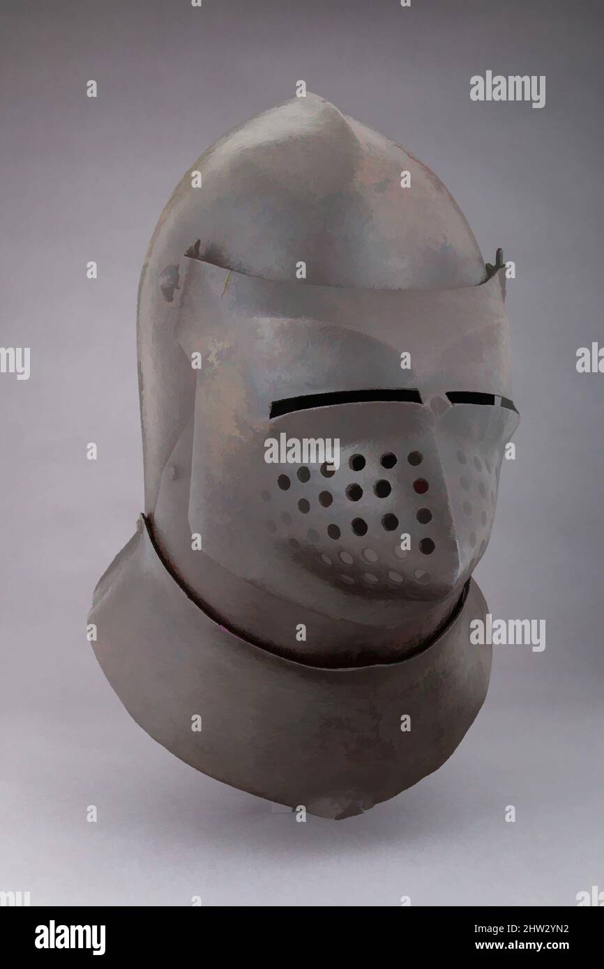 Art inspired by Visored Bascinet, ca. 1450, German, Steel, H. 17 in ...