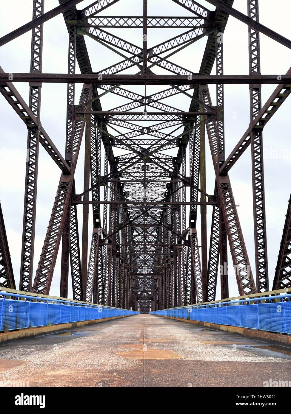 Beautiful view of an empty road on a bridge Stock Photo - Alamy