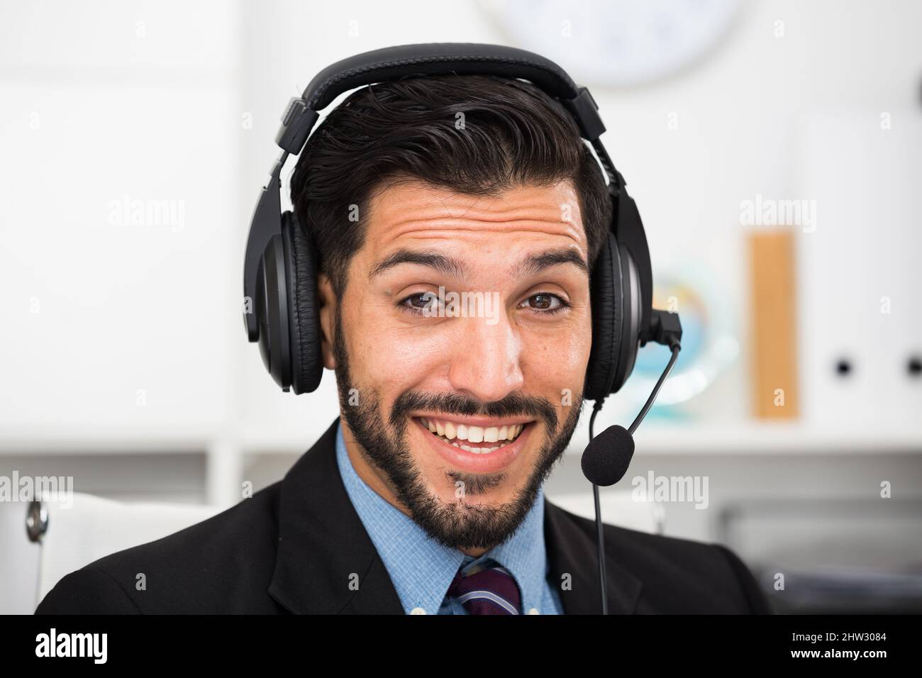 Male employee speaking client hi-res stock photography and images - Alamy