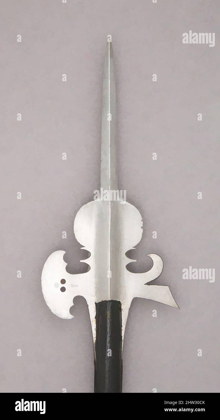 Art inspired by Halberd, early 16th century, Swedish, Steel, wood, L ...