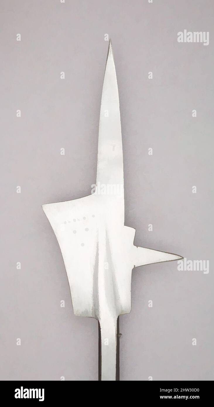 Art inspired by Halberd, ca. 1450, Swiss, Steel, wood, brass, L. 82 1/4 ...