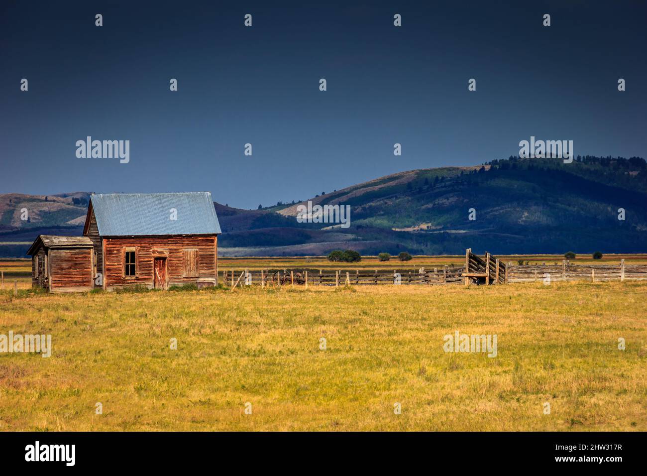 Abandoned homestead in Grays Lake National Wildlife Refuge, Idaho, USA ...
