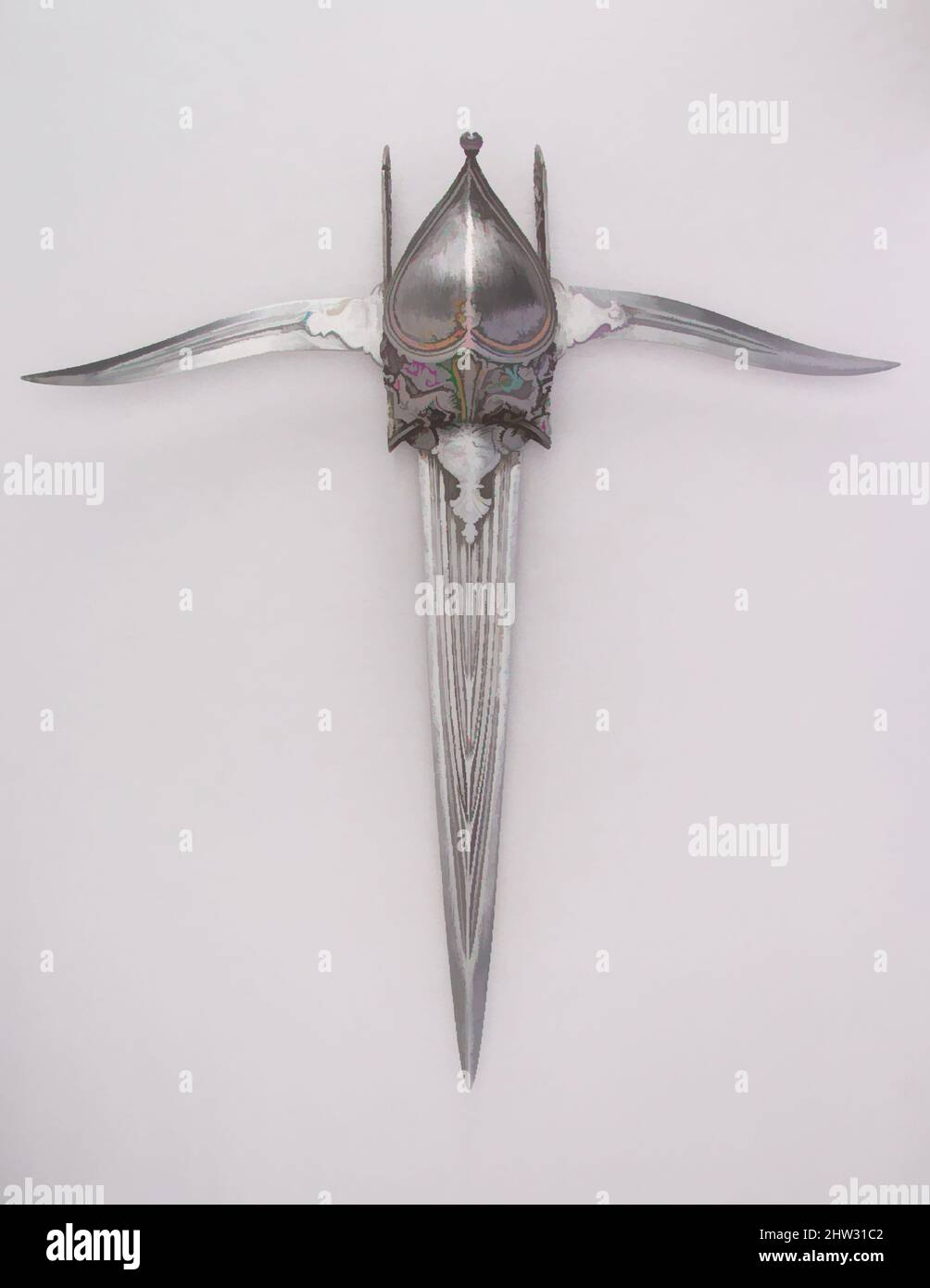 Art inspired by Dagger (Katar) with Two Side Blades (Bichuwa), 16th ...